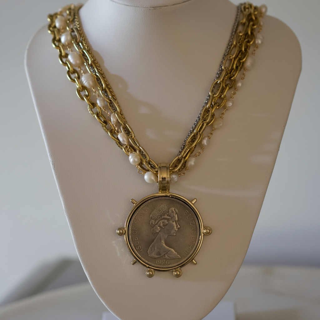 Heritage Queen Multi-Chain Necklace | Gold Plated Stainless – Deep ...